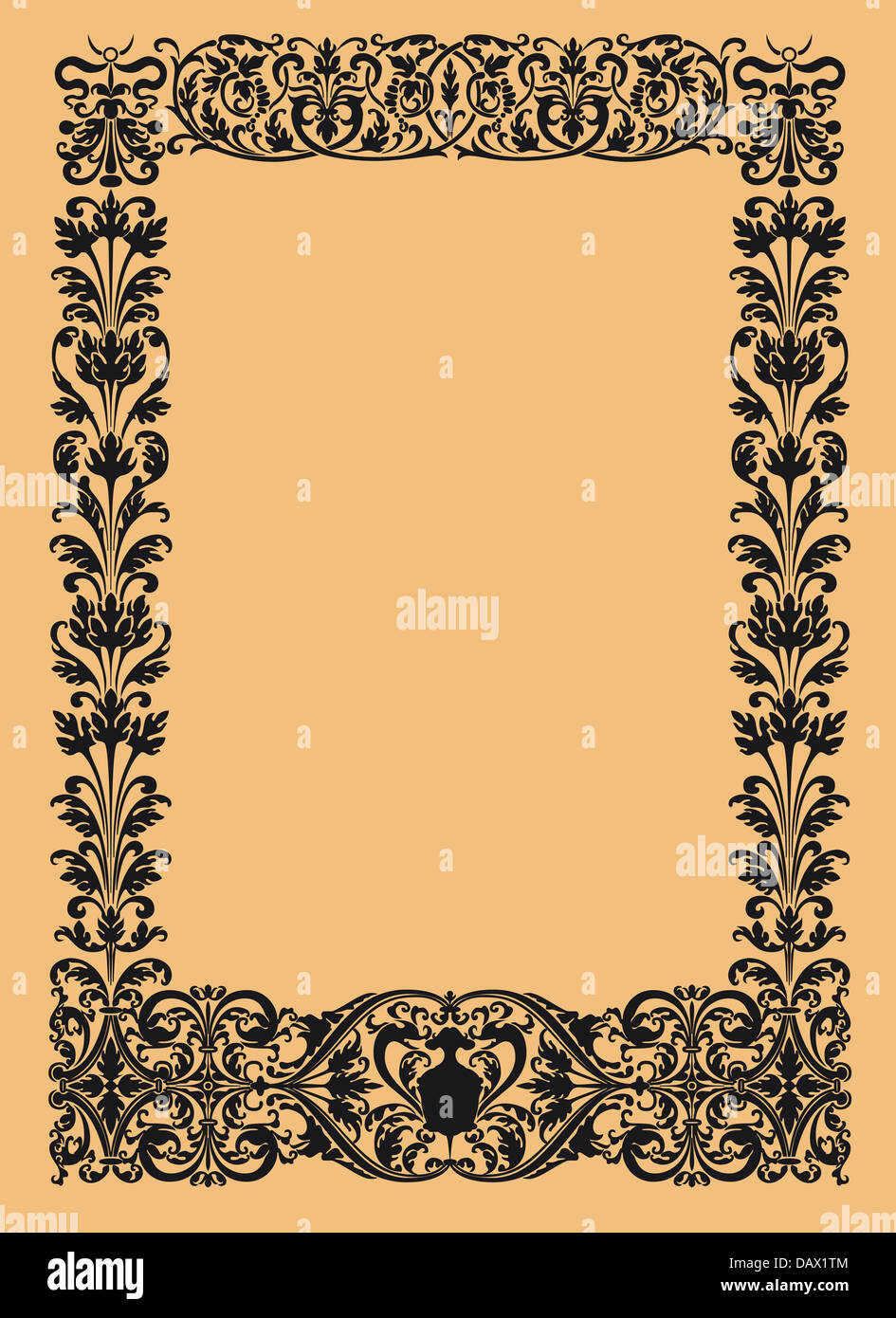 Vintage black white ornamental borders hi-res stock photography and ...