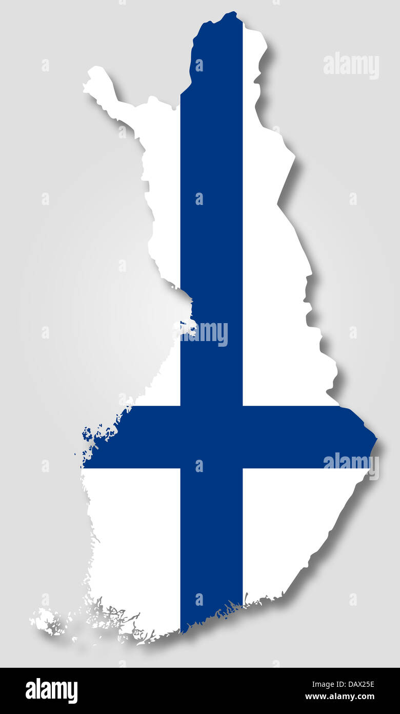 Map and flag of Finland Stock Photo - Alamy