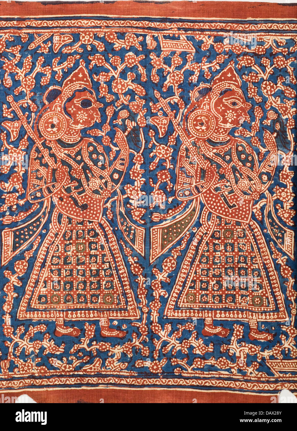 Ceremonial Cloth and Heirloom Textile with Row of Female Musicians M ...