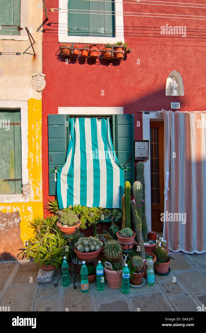 Italy Venice Burano island with traditional colorful houses Stock Photo ...