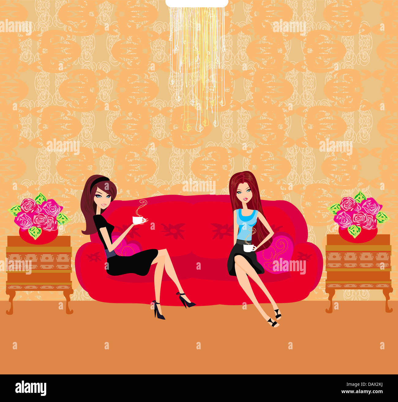 cute pretty girls in coffee break Stock Photo - Alamy