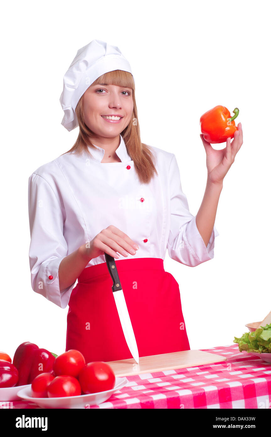 attractive woman cooking Stock Photo - Alamy