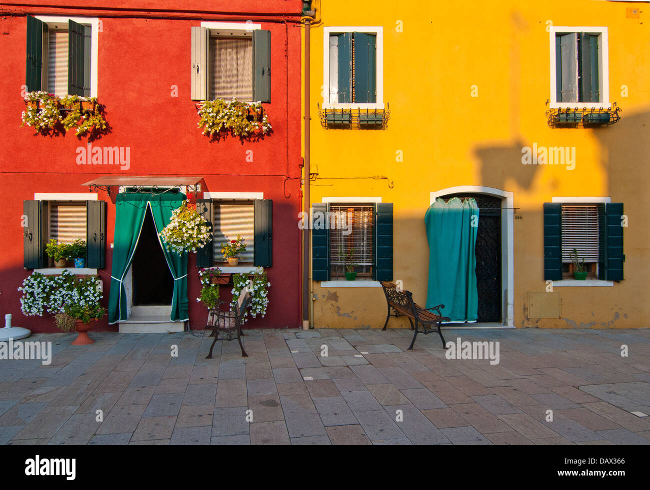 Italy Venice Burano island with traditional colorful houses Stock Photo ...