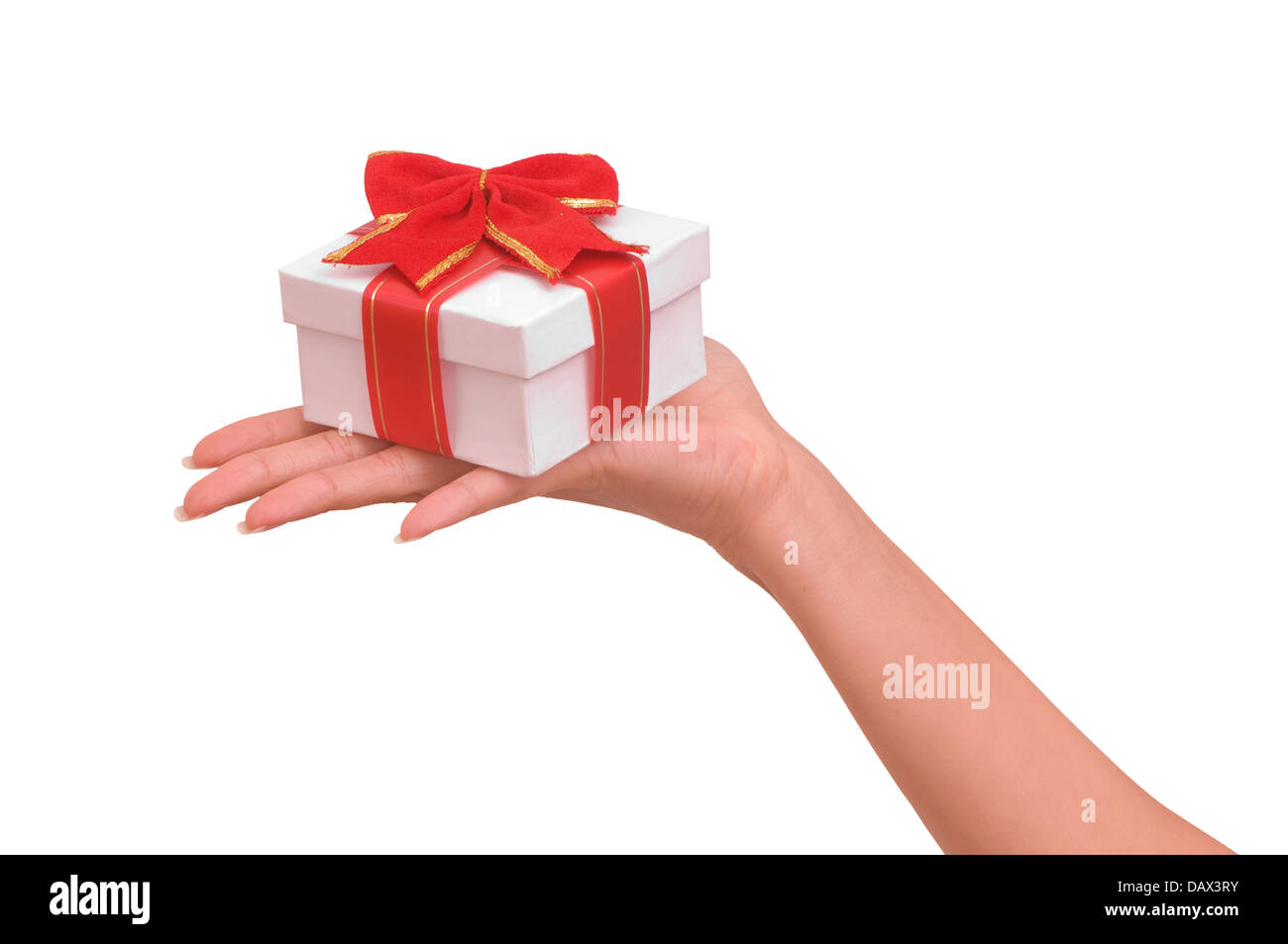Hand delivering gift Cut Out Stock Images & Pictures - Alamy