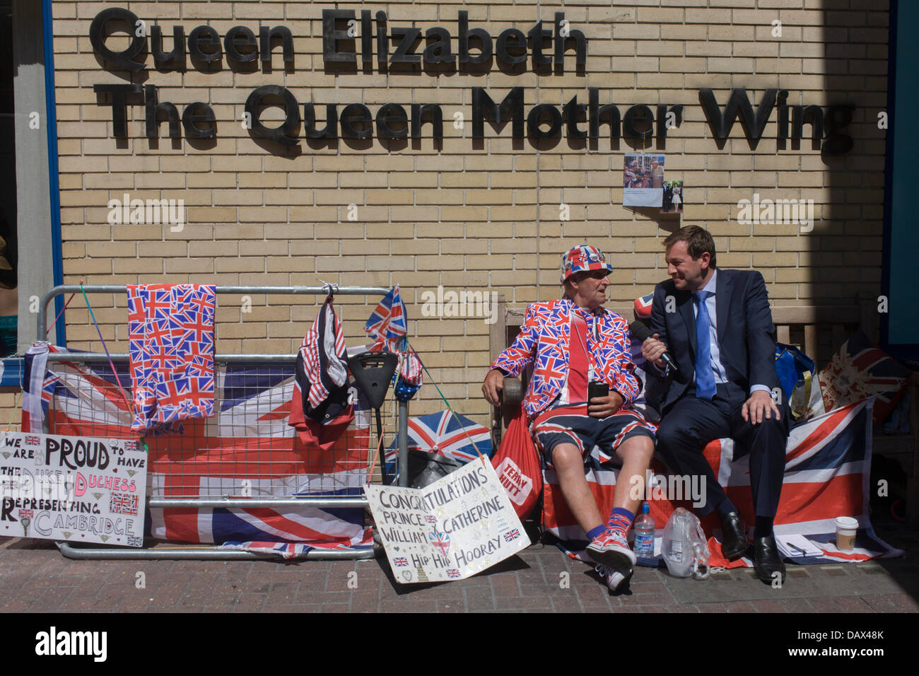London 19th July 2013: Royalist is interviewed as tension mounts ...