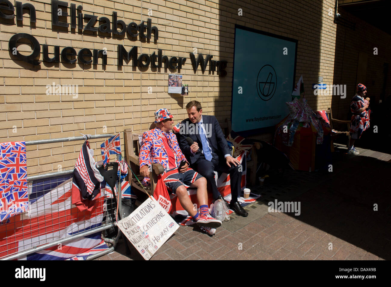 London 19th July 2013: Royalist is interviewed as tension mounts ...