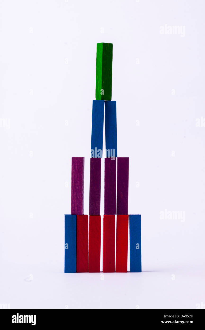 Colourful wooden blocks on white background Stock Photo - Alamy