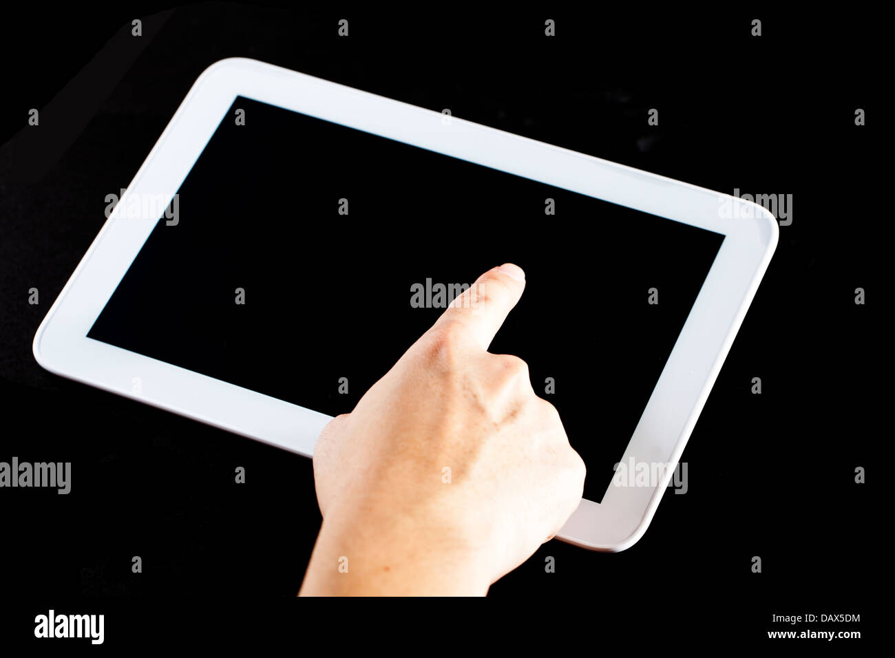 Human hand using blank touch screen device Stock Photo - Alamy