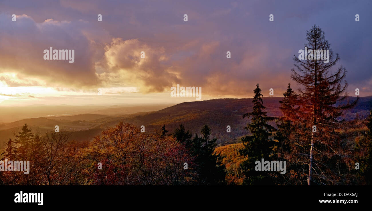 Werra Valley, view from Mommelstein near Brotterode, Thuringia, Germany ...