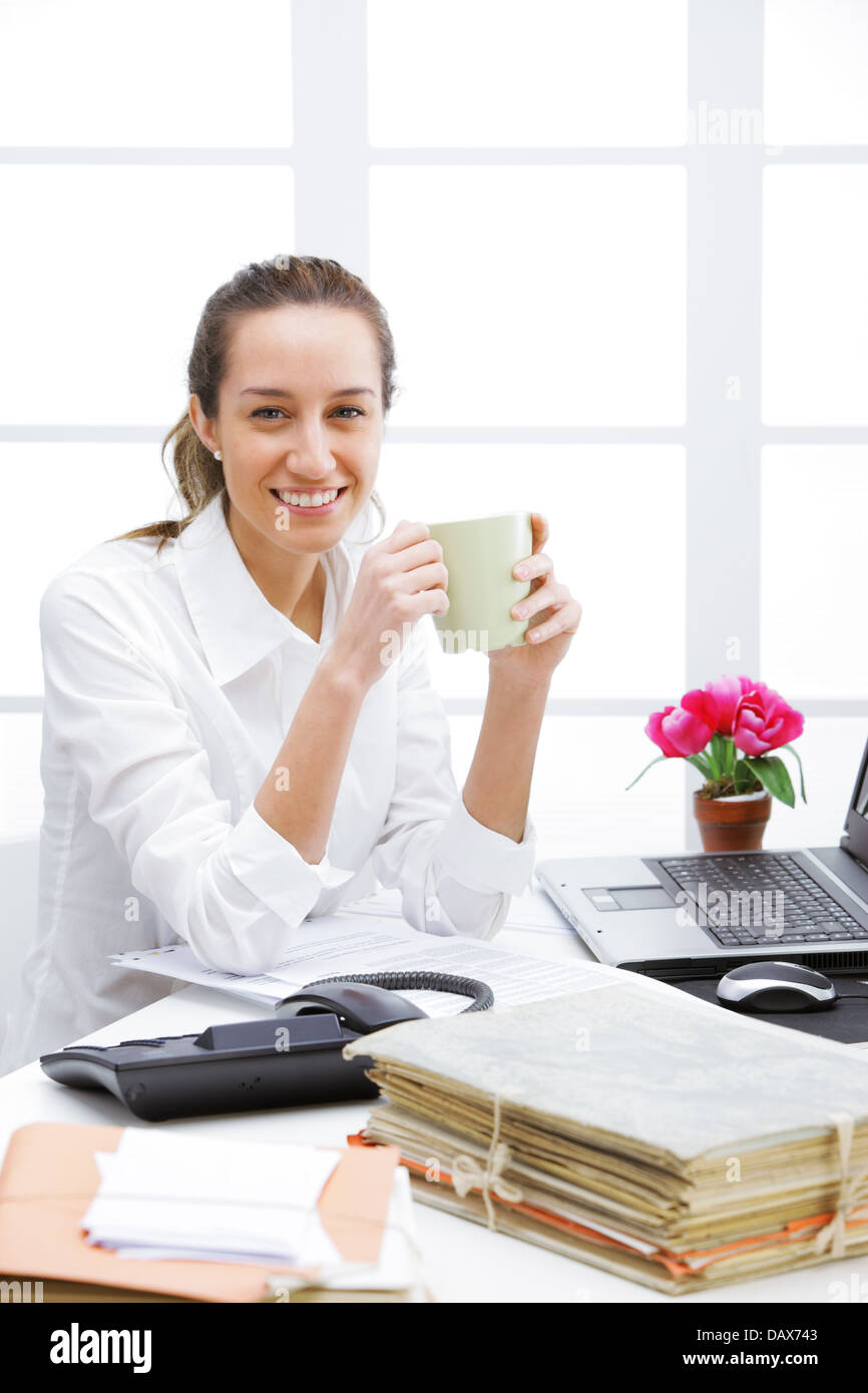 Coffee break in office Stock Photo - Alamy