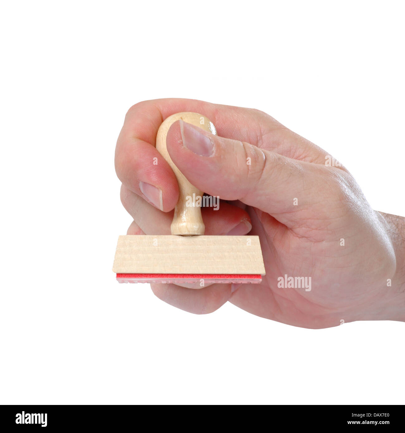 Hand With Stamp Stock Photo - Alamy