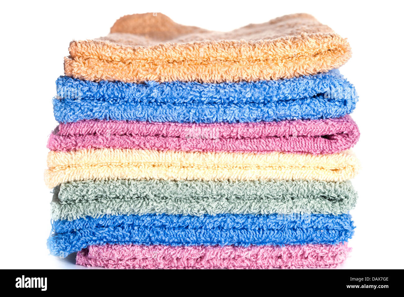 stacked colorful towels Stock Photo - Alamy