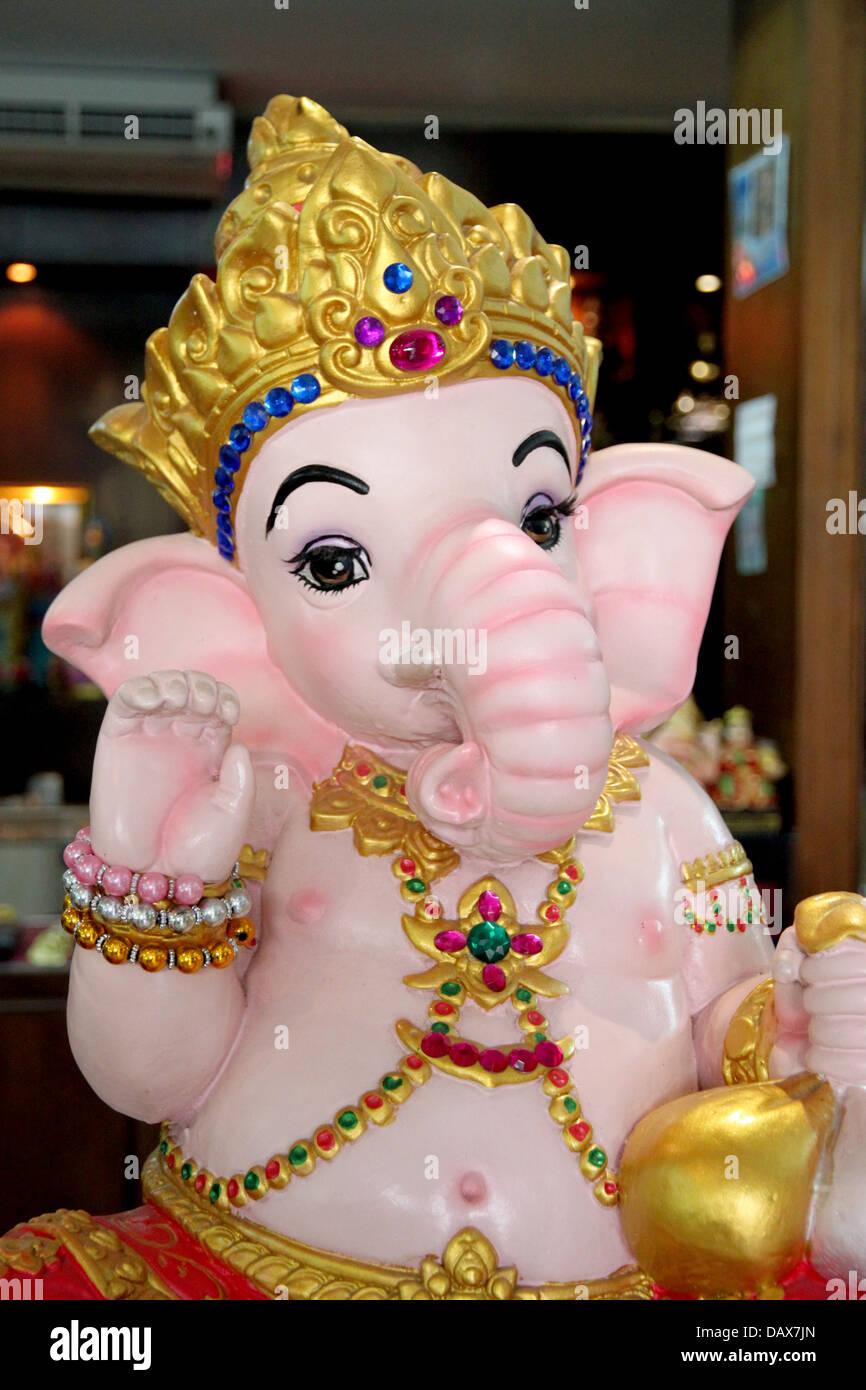 The Statue Ganesh in the temple Stock Photo - Alamy