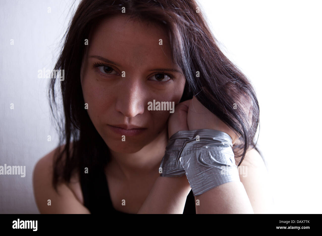 kidnapped young woman Stock Photo - Alamy