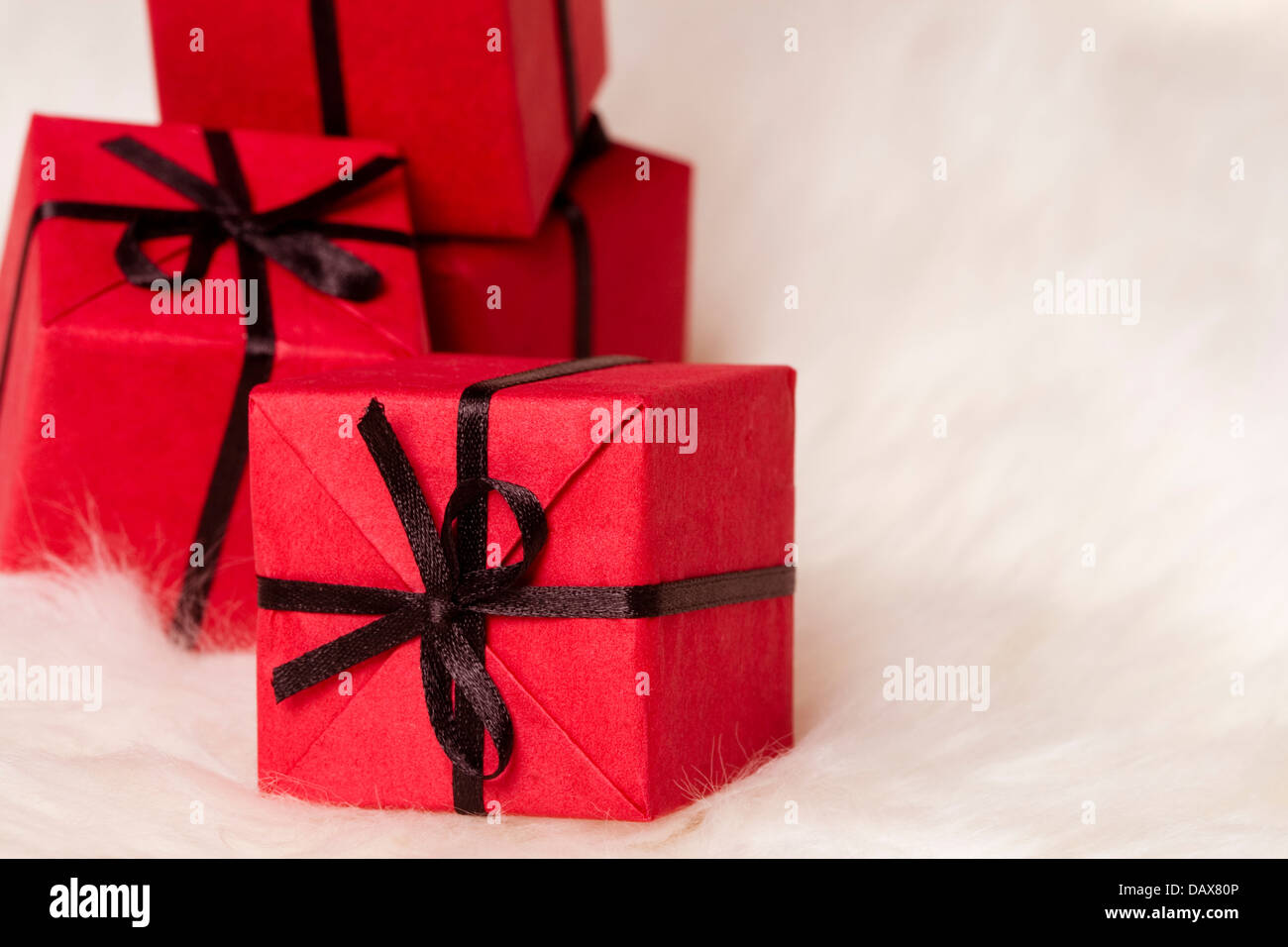 red gift boxes Stock Photo - Alamy