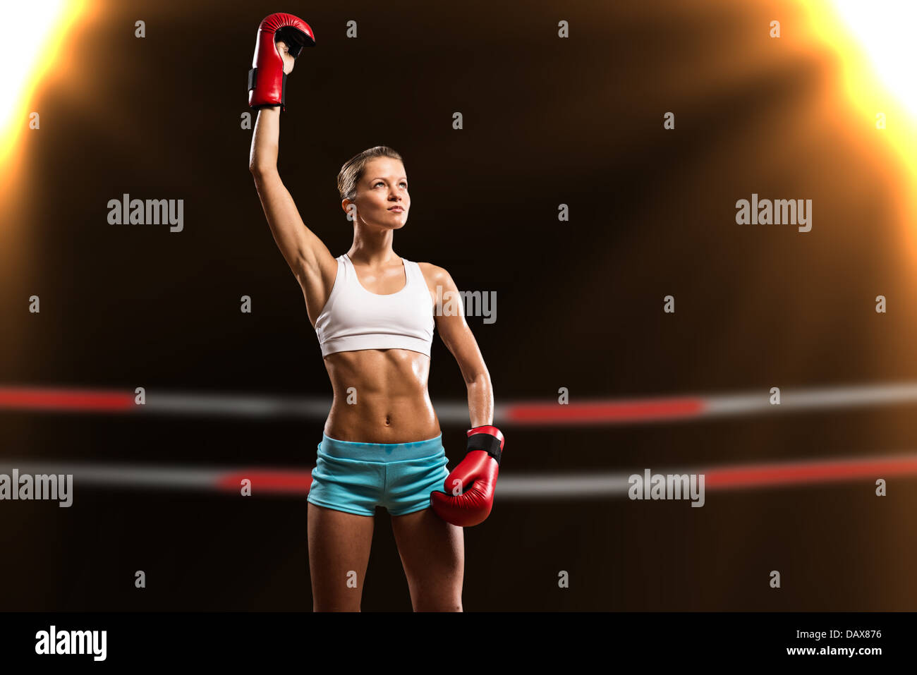 female boxer winner Stock Photo - Alamy