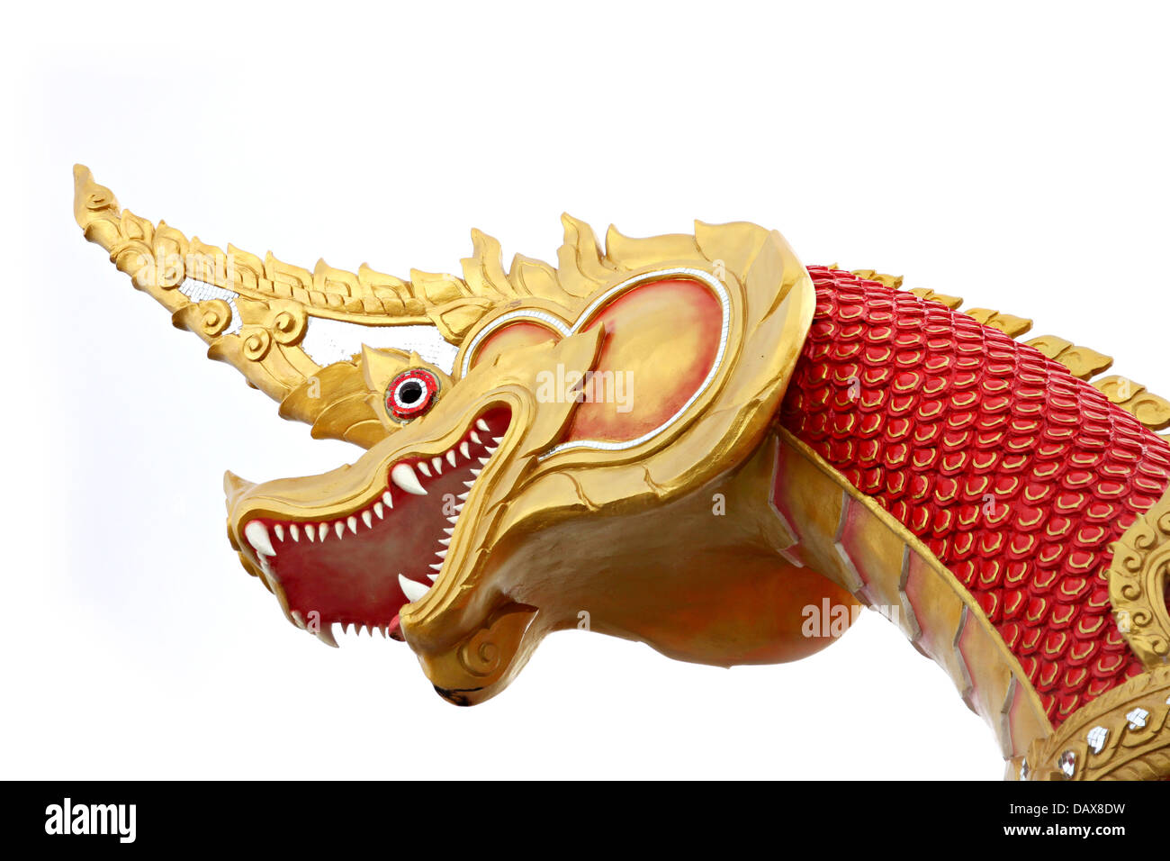 The Serpent Statue in the temple on the white background Stock Photo ...