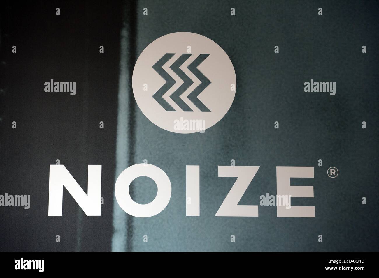 The logo of fashion label Noize is on display at the 'Panorama' fashion ...