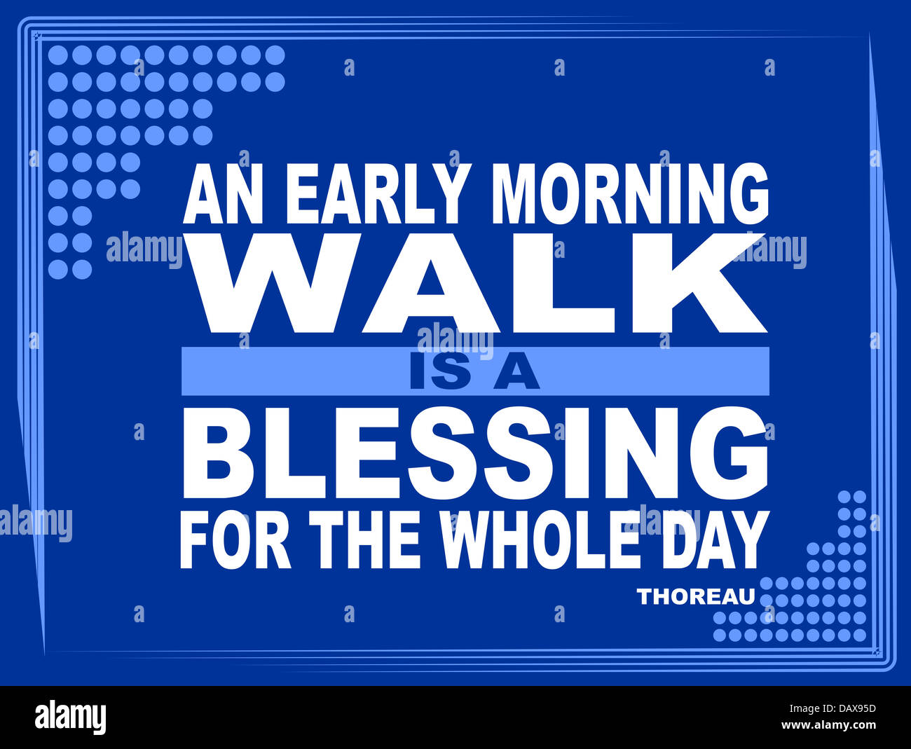 Poster or wallpaper with an inspiring phrase: An early morning walk is ...