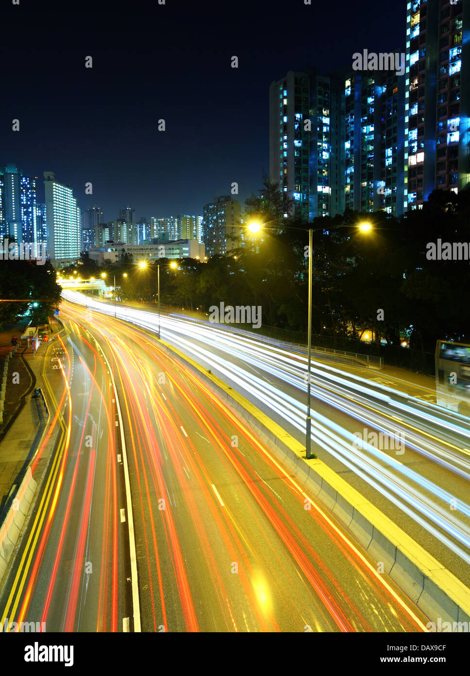 light trails on highway Stock Photo - Alamy
