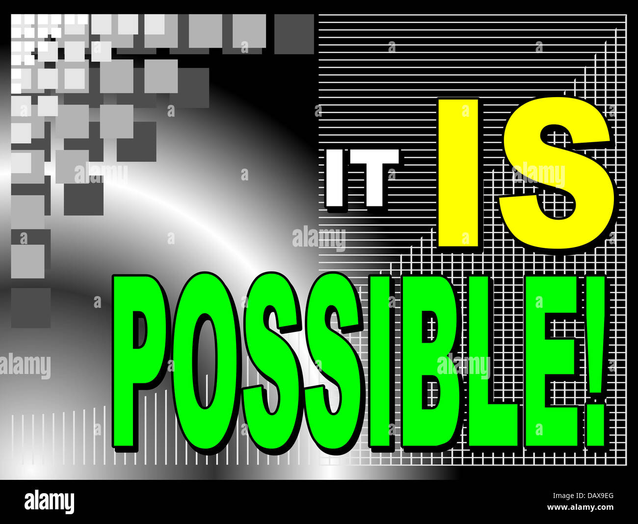 Poster or wallpaper with an inspiring phrase: It is possible Stock ...