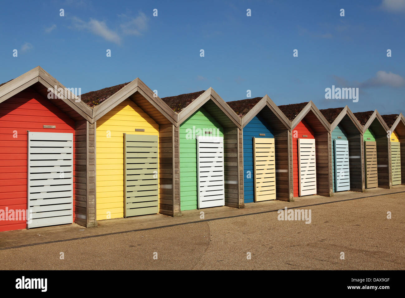 Beach huts at Blyth in Northumberland, England Stock Photo - Alamy