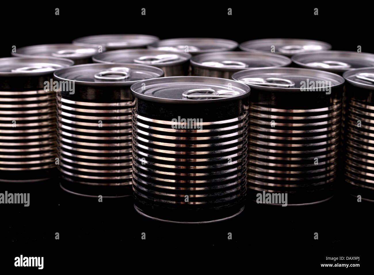 A group of black cans Stock Photo - Alamy