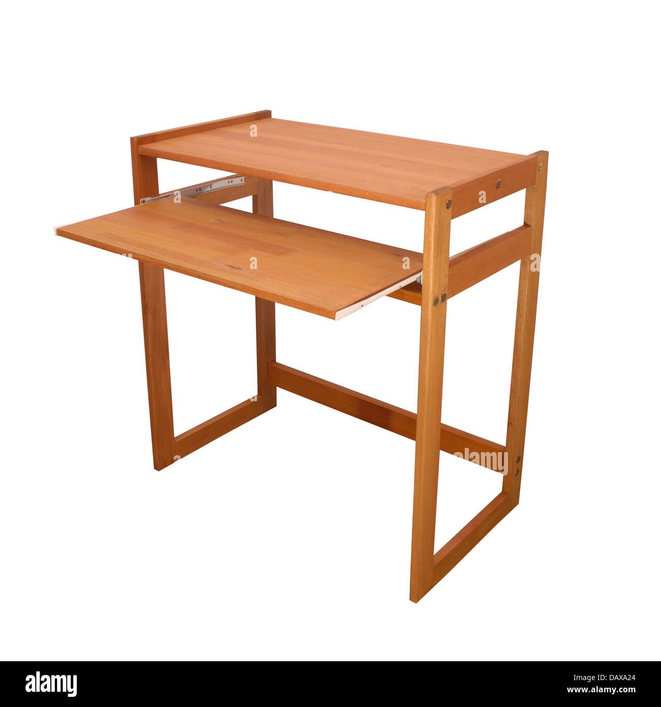 Computer desk isolated over white Stock Photo - Alamy