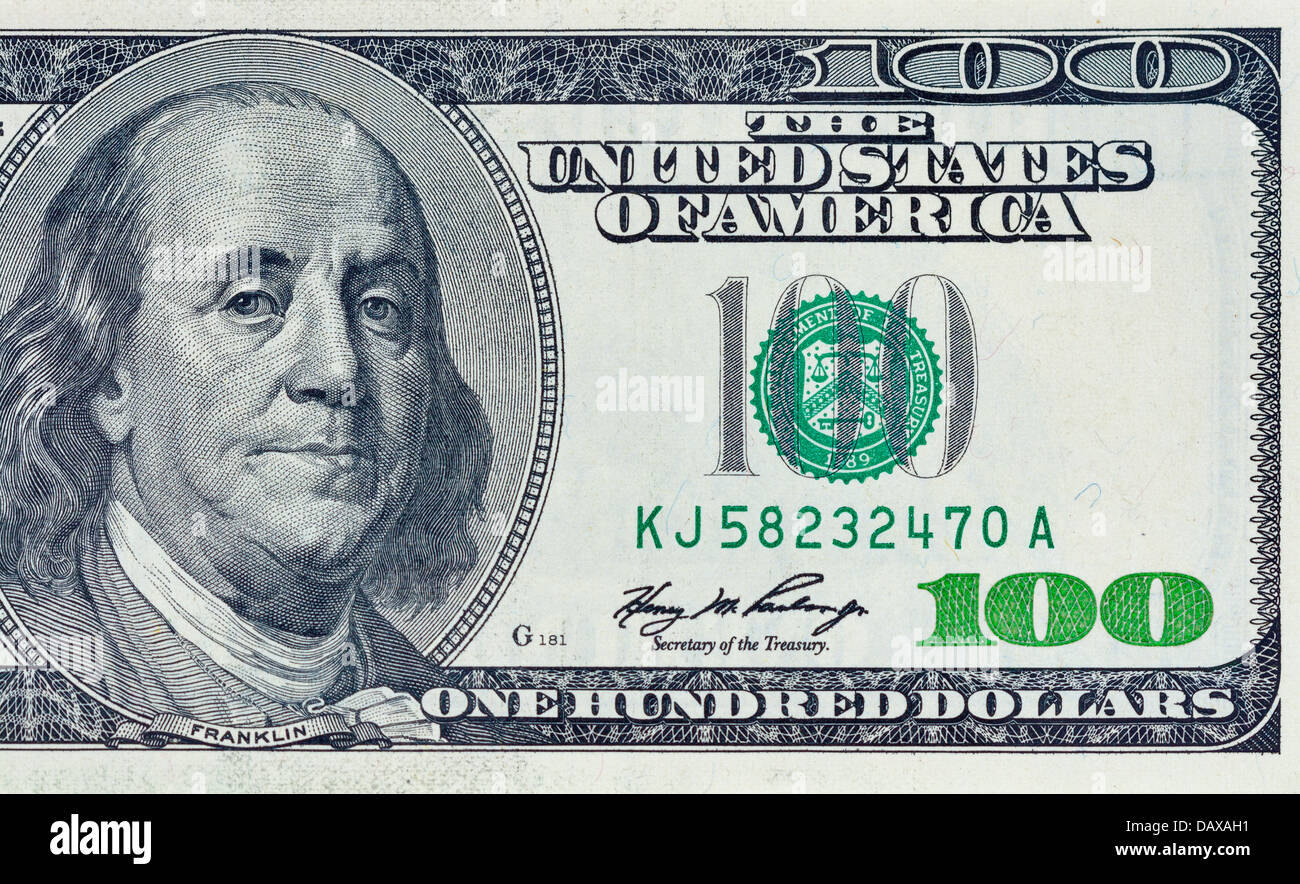 Hundred dollar paper bill hi-res stock photography and images - Alamy