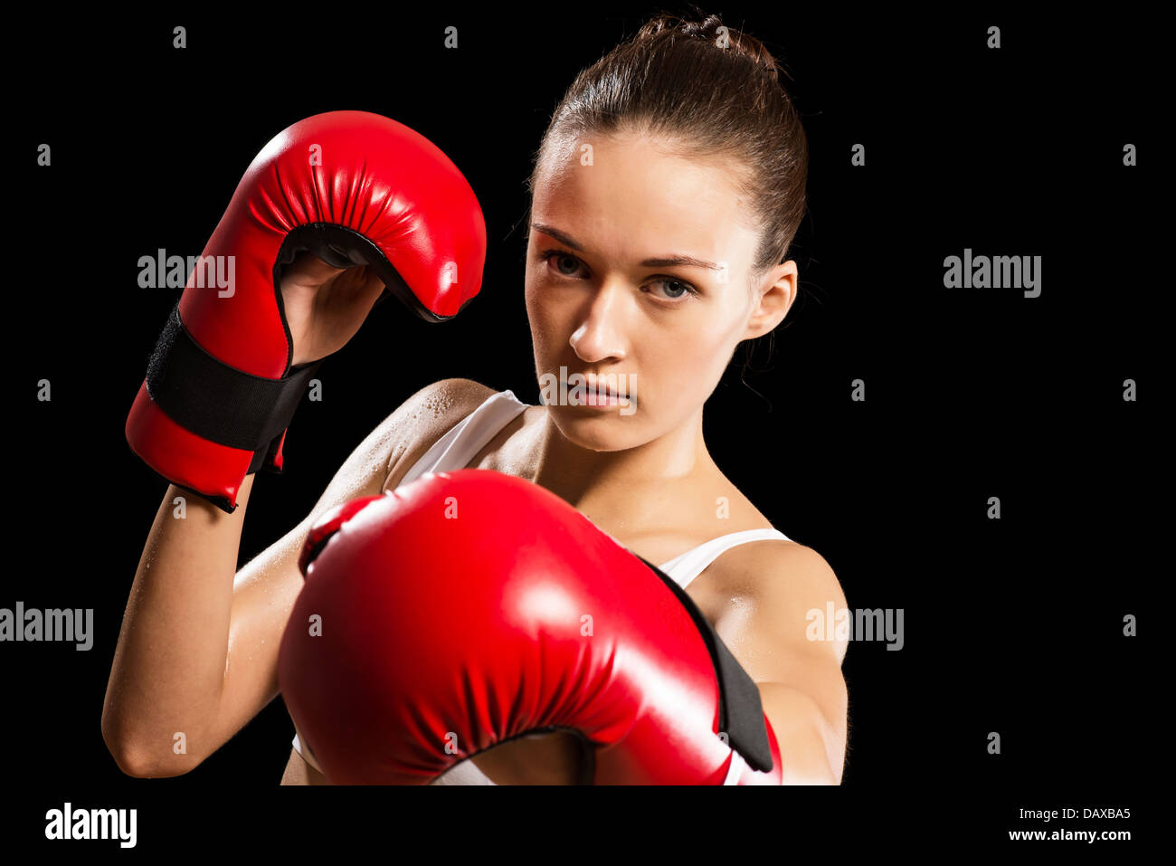 portrait of a woman boxer Stock Photo - Alamy