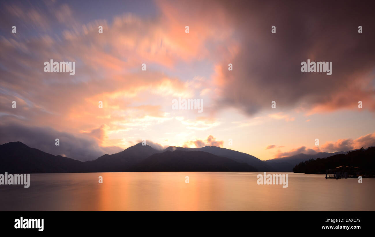Lake Chuzenji in Nikko, Japan at sunset Stock Photo - Alamy