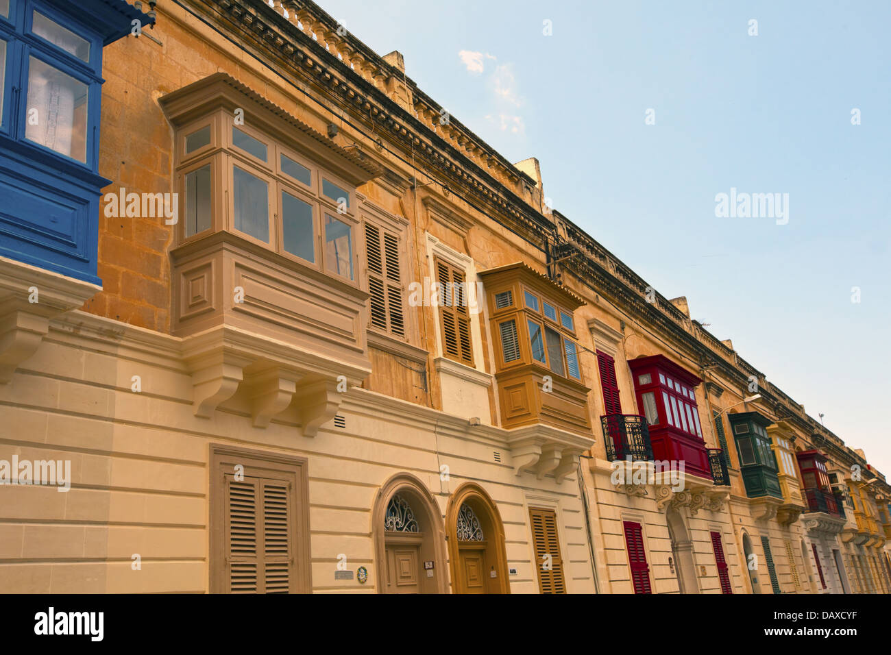 Elegant old houses with traditional Maltese balconies in Rabat, Malta ...