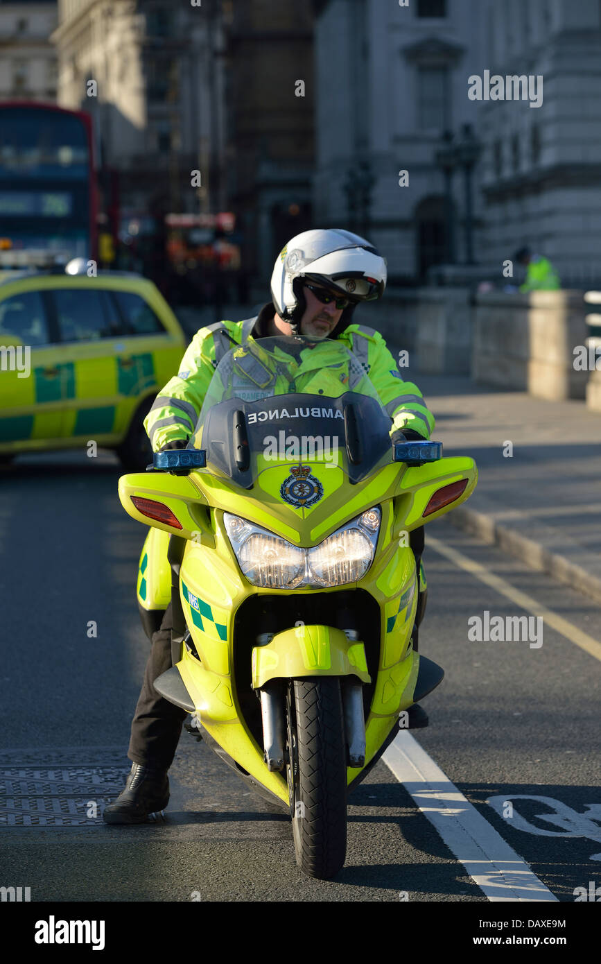London, England - April 2, 2013: A London Ambulance paramedic at the ...