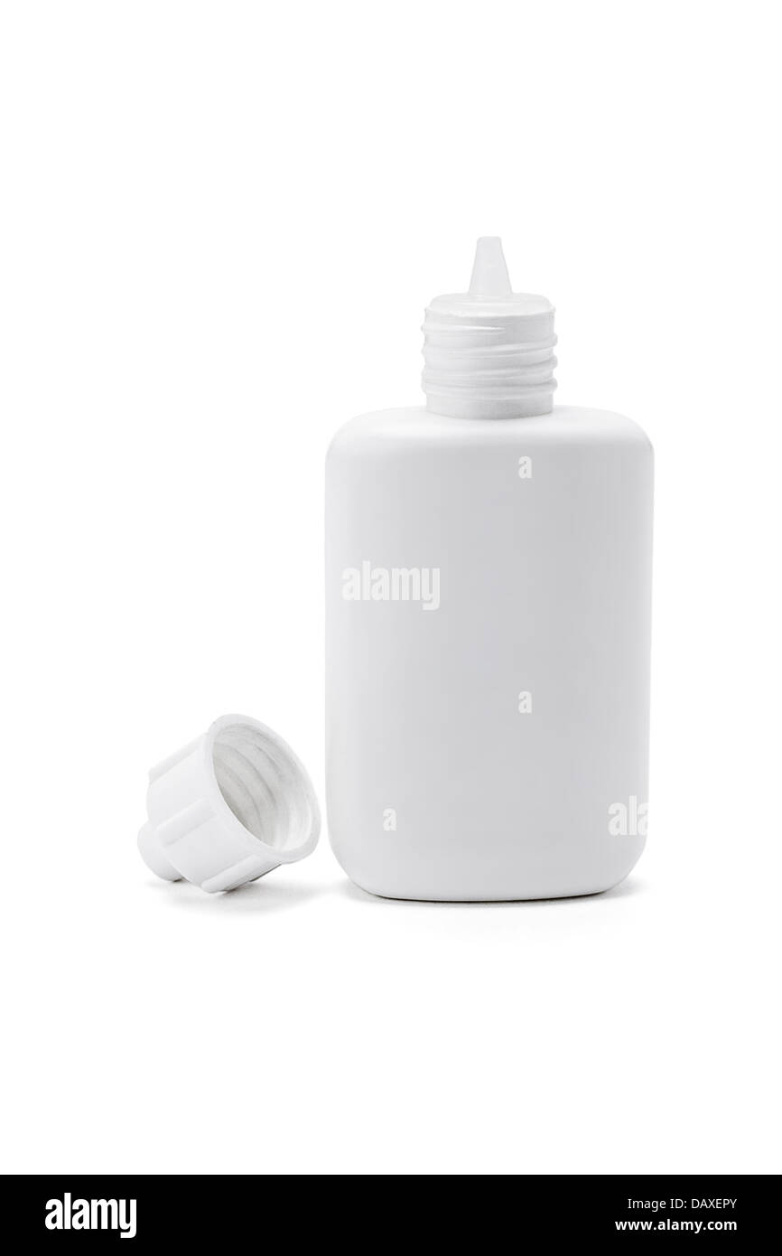 Open Plastic Bottle On White Background Stock Photo - Alamy