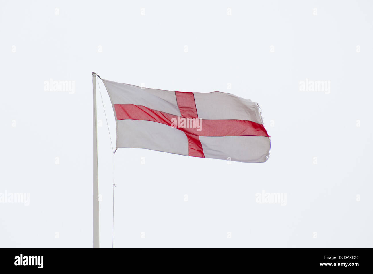 The English national flag, the St George's Cross flies from a flagpole ...