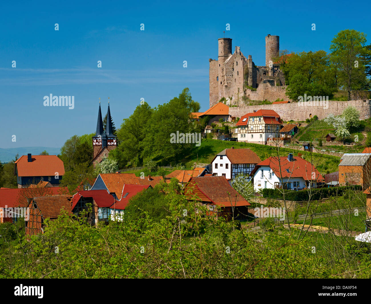 Hanstein Castle with Rimbach, Bornhagen, Eichsfeld District, Thuringia ...
