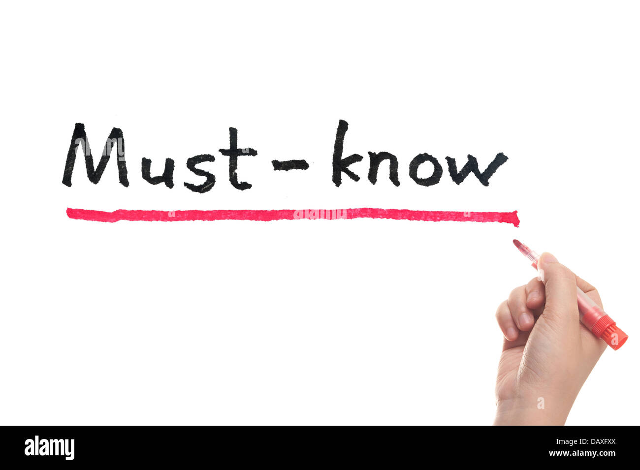 Must know words written on white board Stock Photo - Alamy