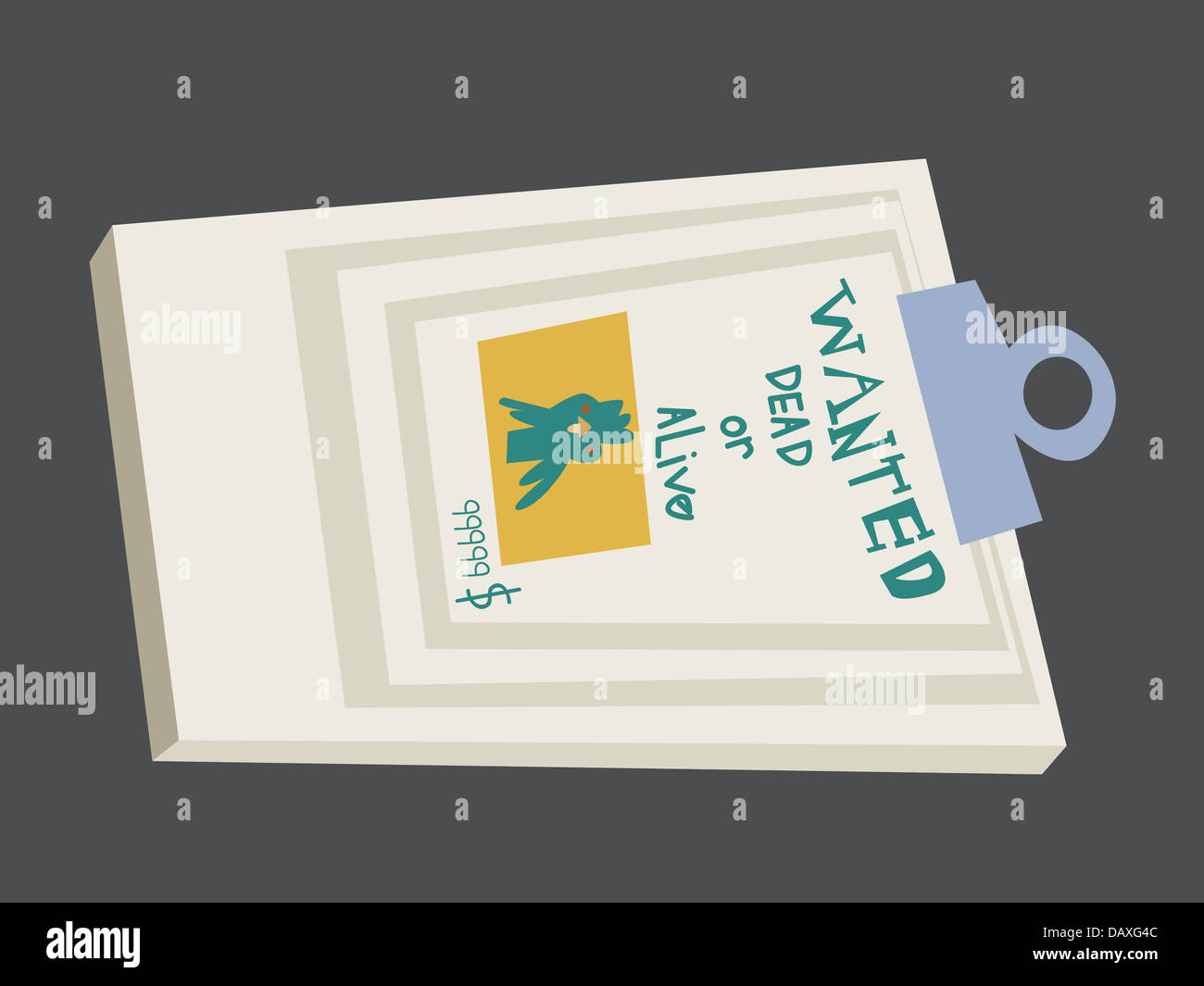 Illustration of wanted poster duck Stock Photo - Alamy