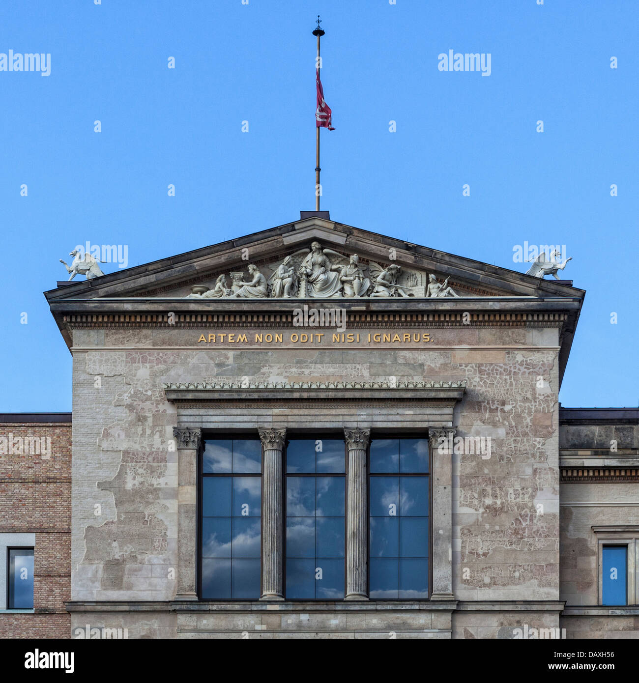 West facade of the Neues Museum (New Museum) on Museum Island, Berlin ...