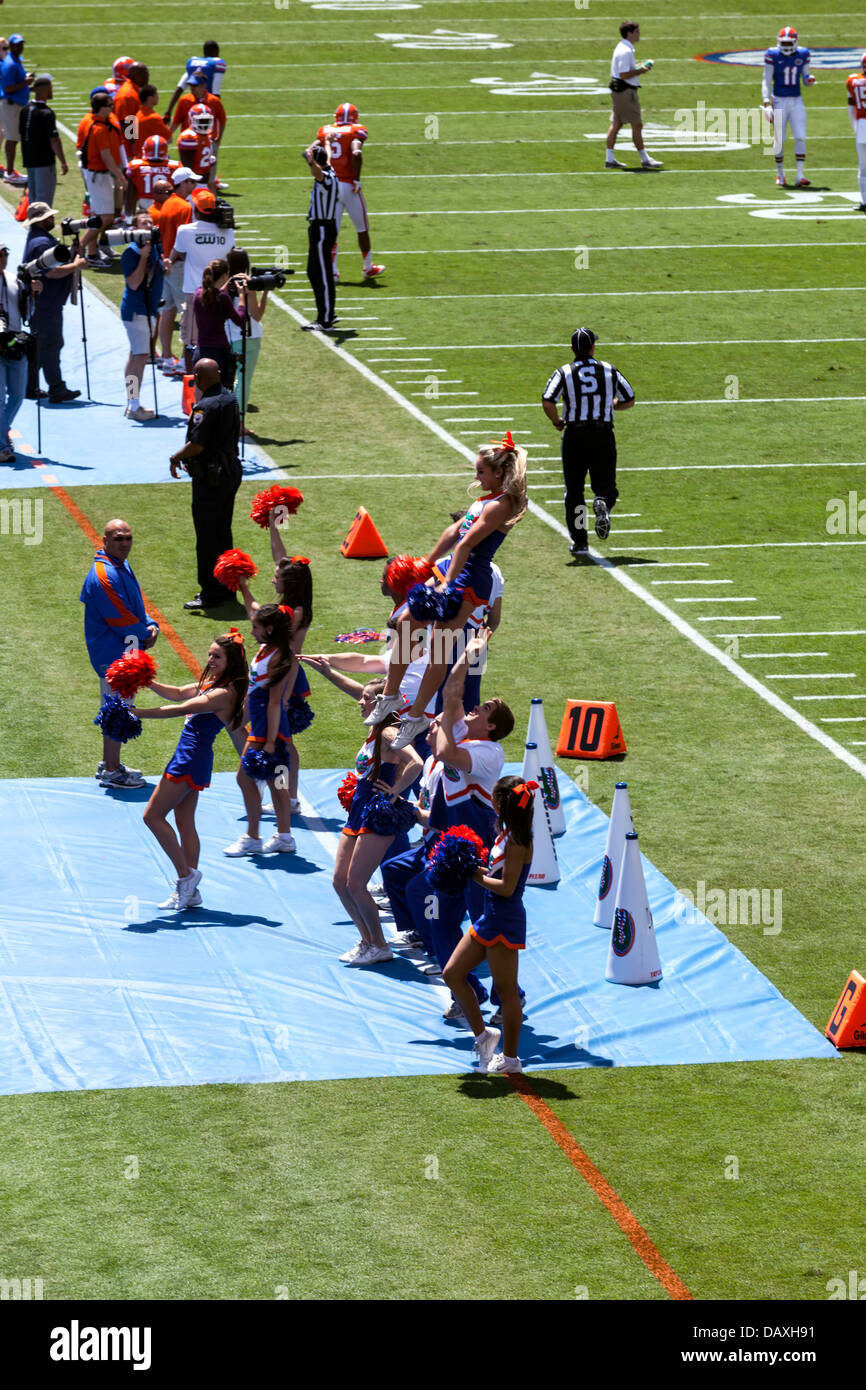 UF Gators cheerleaders 2013 Annual Spring Orange and Blue football game ...