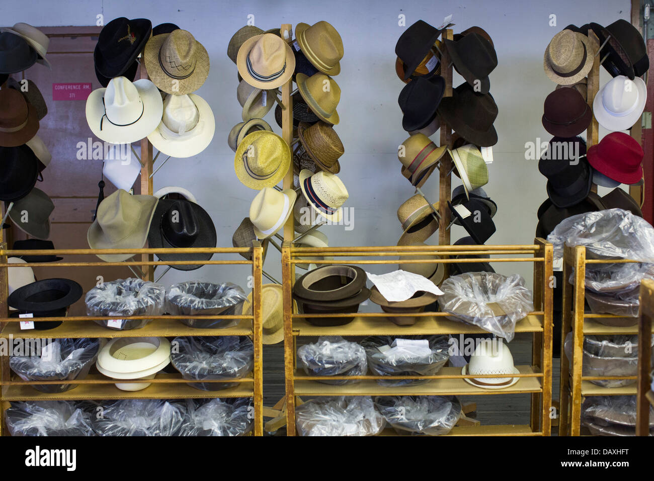 Hat manufacturing at the Bollman Hat Company in Pennsylvania Stock ...