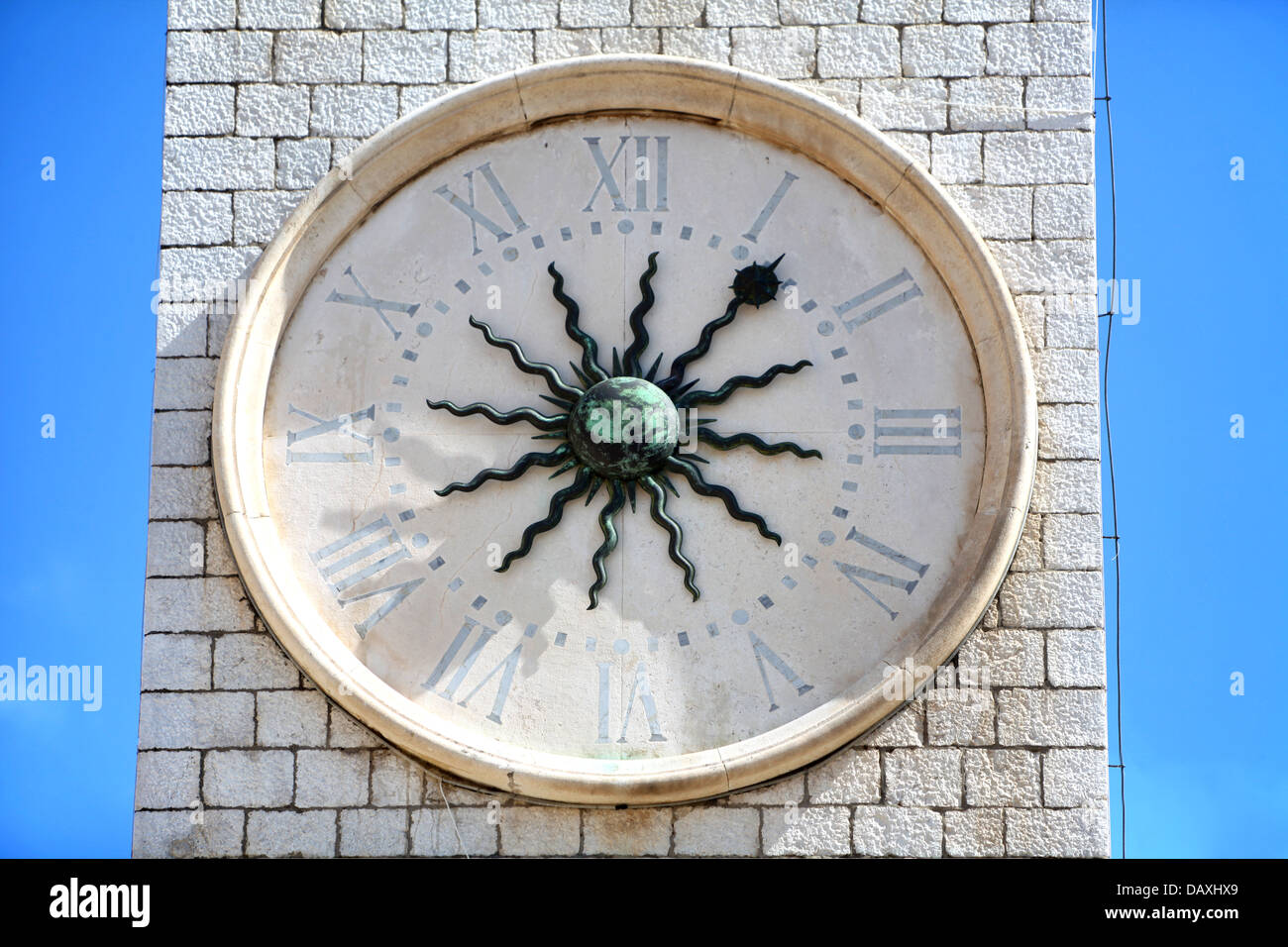 Clock tower in Dubrovnik, Croatia Stock Photo - Alamy