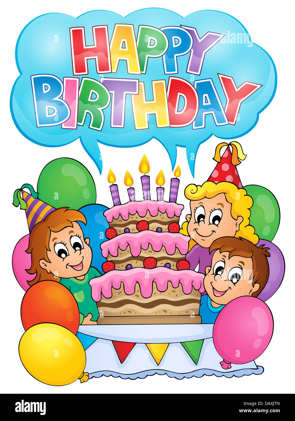 Kids party theme image 8 - picture illustration Stock Photo - Alamy