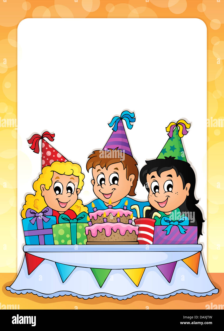 Party theme frame 1 - picture illustration Stock Photo - Alamy