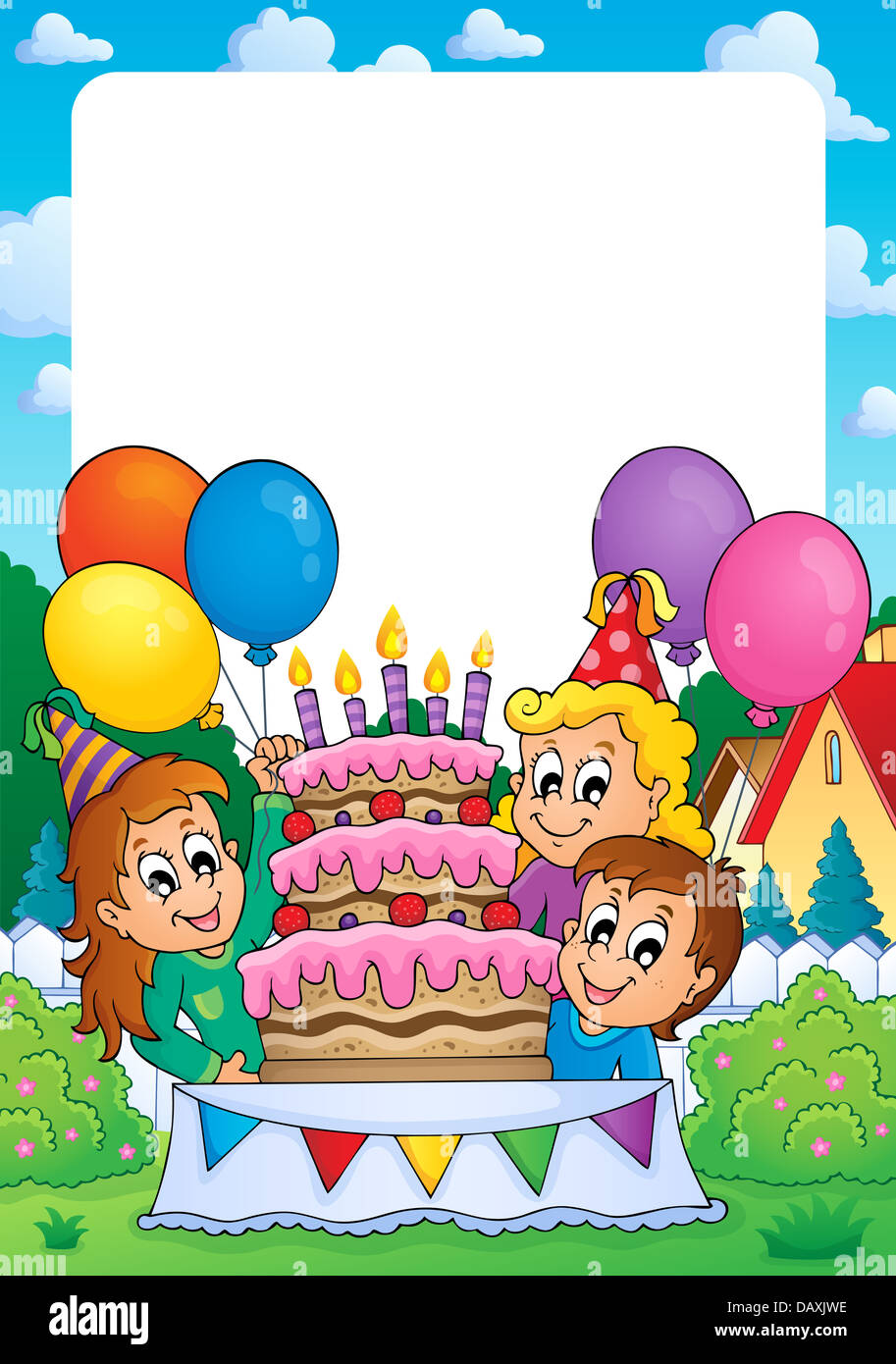 Party theme frame 3 - picture illustration Stock Photo - Alamy