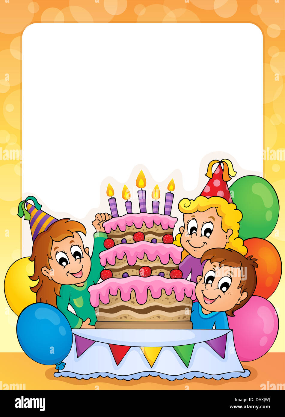 Party theme frame 4 - picture illustration Stock Photo - Alamy