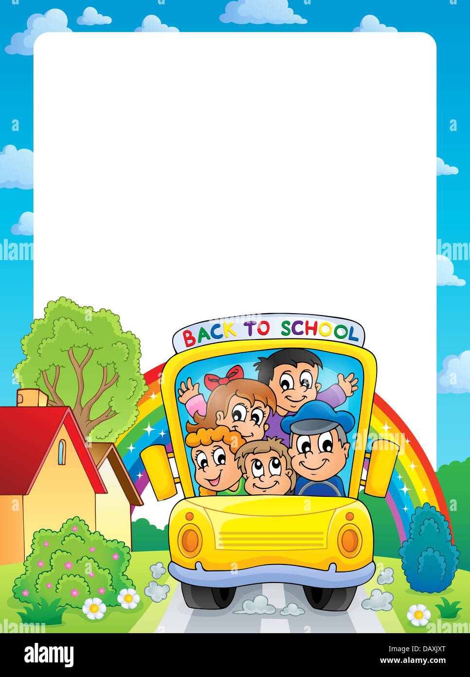 School theme frame 9 - picture illustration Stock Photo - Alamy