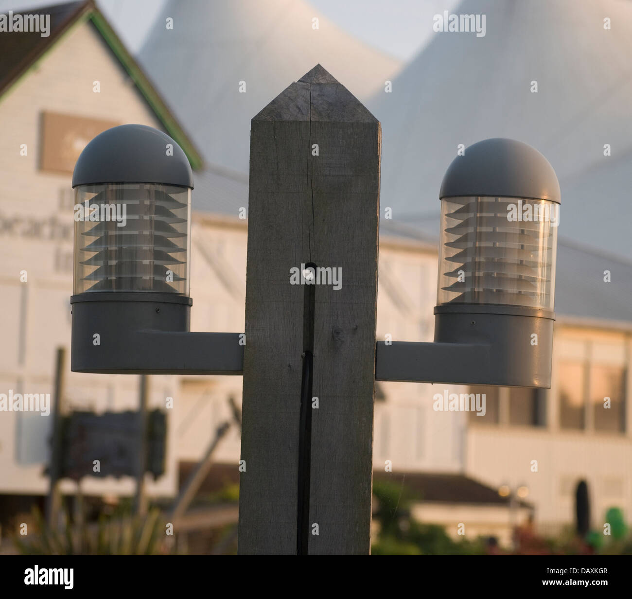 walk way twin street lamp Bognor Regis Holiday Park Butlins Stock Photo ...