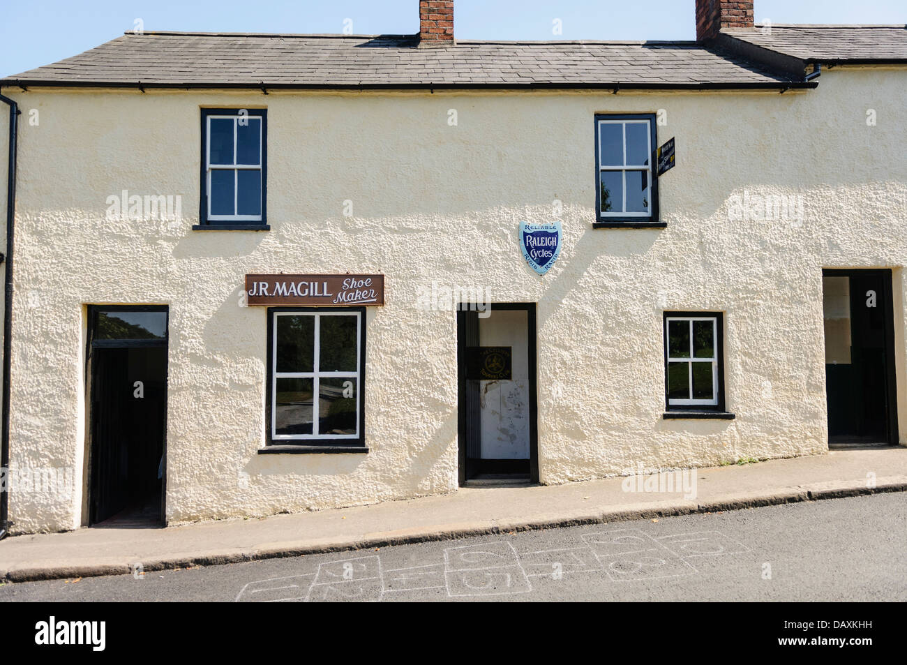 Traditional shops in an Irish street Stock Photo - Alamy