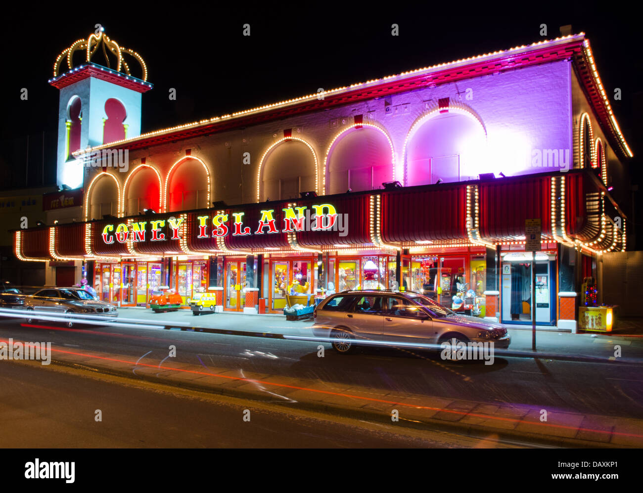 Scarborough Seafront at night - Scarborough, England, UK Stock Photo ...